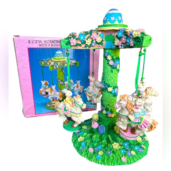 Vintage | Holiday | Vintage Animated Bunny Carousel Easter Decoration With Original Box | Poshmark